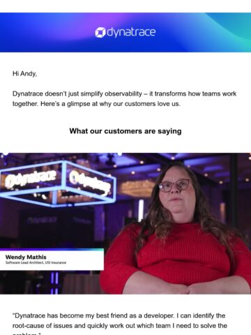 Email Inspiration from Dynatrace Trial Team - Email Love