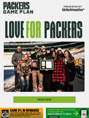 Email Inspiration from Green Bay Packers - Email Love
