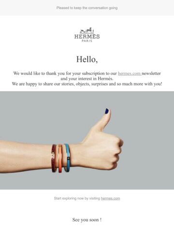 Email Inspiration from Hermès Customer Service - Email Love