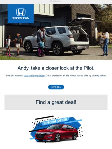 Honda Emails and Newsletters