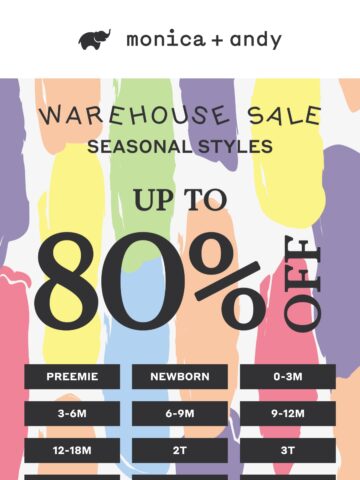 Email Inspiration from Monica + Andy Warehouse Sale - Email Love