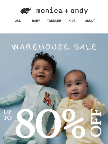 Email Inspiration from Monica + Andy Warehouse Sale - Email Love