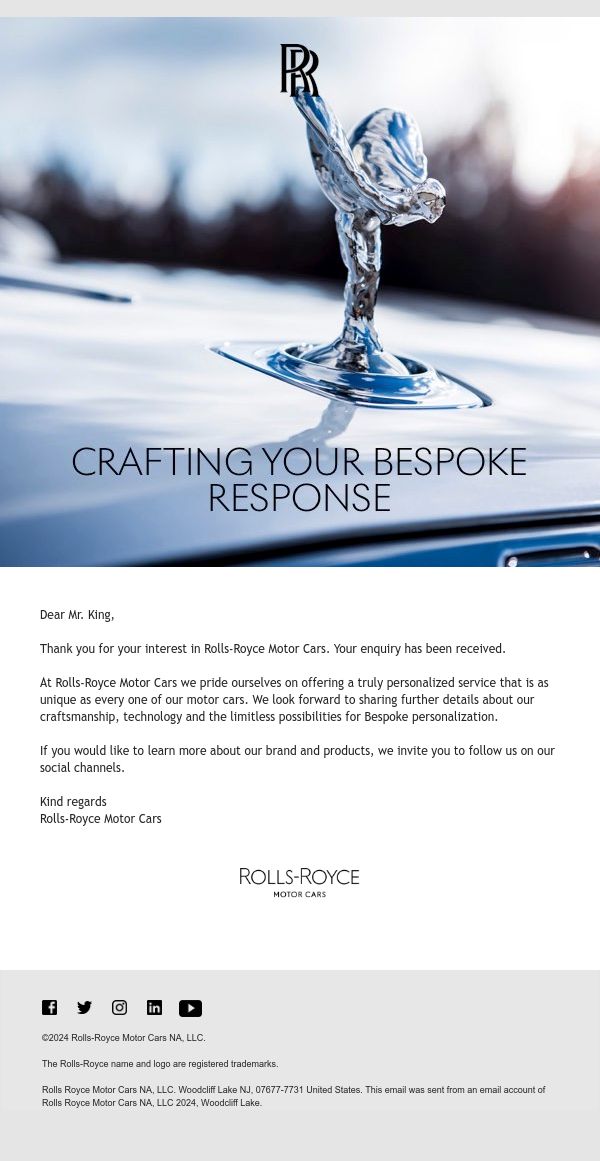 Email Inspiration from Rolls-Royce Motor Cars NA - Email Love