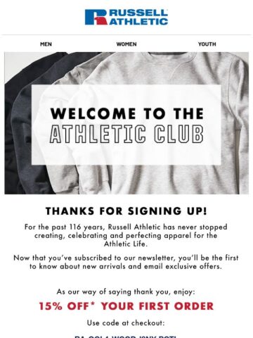 Email Inspiration from Russell Athletic - Email Love