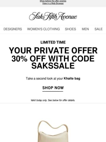 Email Inspiration from Saks Fifth Avenue - Email Love