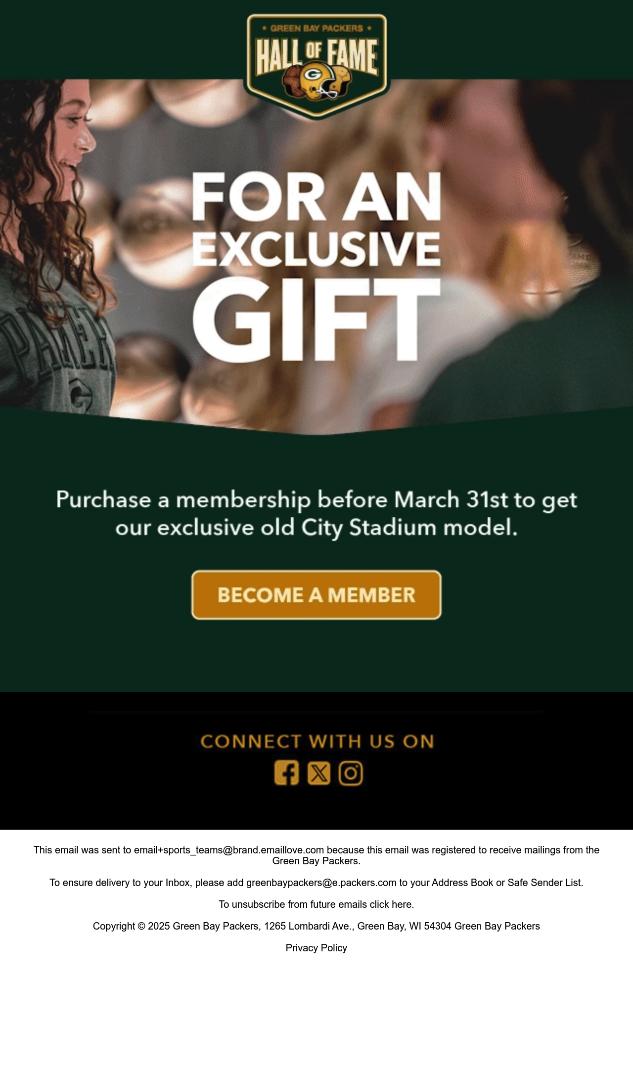 Email Inspiration from Green Bay Packers - Email Love