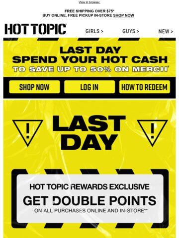Email Inspiration from Hot Topic - Email Love