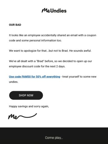 Email Inspiration from MeUndies - Email Love