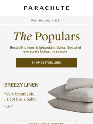 Email Inspiration from Parachute - Email Love