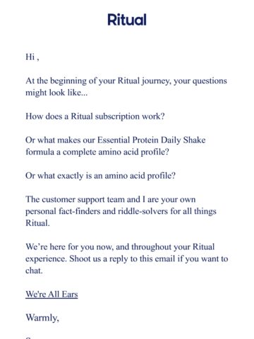 Email Inspiration from Ritual - Email Love