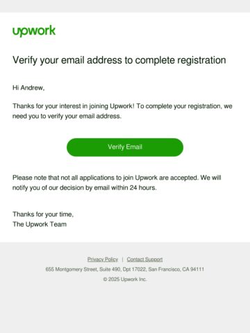 Email Inspiration from Upwork Notifications - Email Love