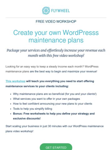 Email Inspiration from Flywheel - Email Love