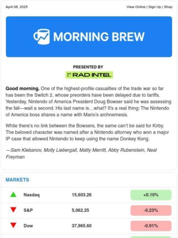 Email Inspiration from Morning Brew - Email Love