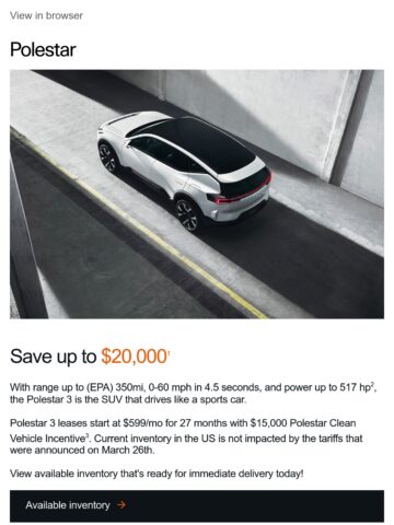 Email Inspiration from Polestar - Email Love