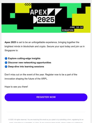 Email Inspiration from XRPL Apex - Email Love