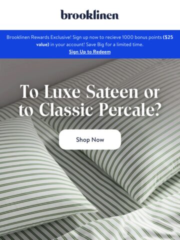 Email Inspiration from Brooklinen - Email Love