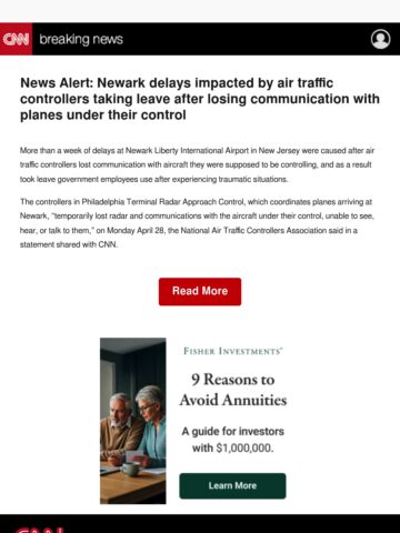 Email Inspiration from CNN News Alert - Email Love