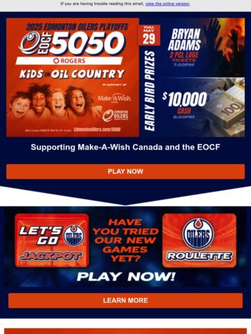 Email Inspiration from Edmonton Oilers Community Foundation - Email Love