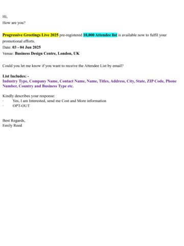 Emily Reed Emails and Newsletters