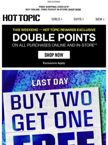 Email Inspiration from Hot Topic - Email Love
