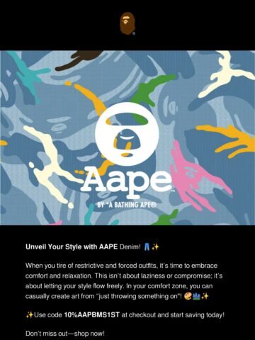 Email Inspiration from INT.BAPE.COM - Email Love