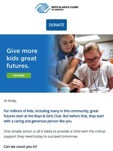 Email Inspiration from Jim Clark, BGCA President & CEO - Email Love