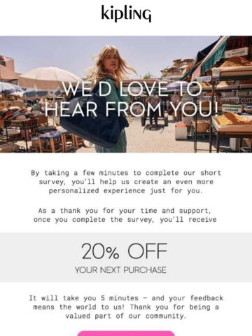 Email Inspiration from Kipling - Email Love