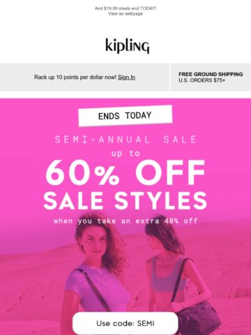 Email Inspiration from Kipling - Email Love