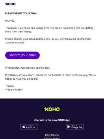 Email Inspiration from KOHO - Email Love