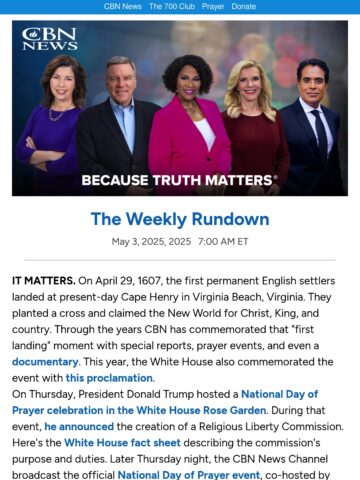Email Inspiration from Laurel, CBN News - Email Love