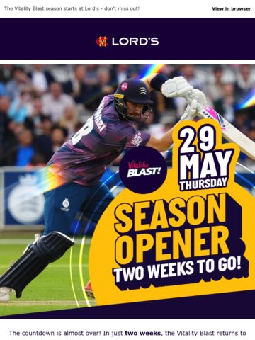 Email Inspiration from Lord's Ticketing - Email Love