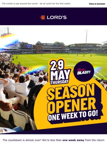 Email Inspiration from Lord's Ticketing - Email Love