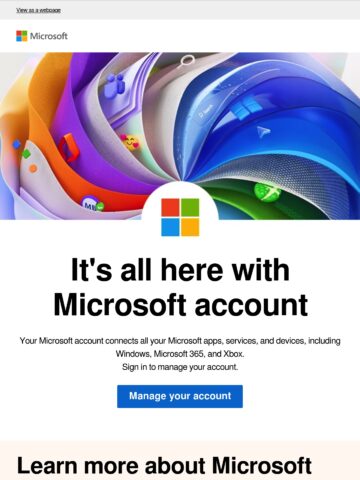Microsoft Account Emails and Newsletters