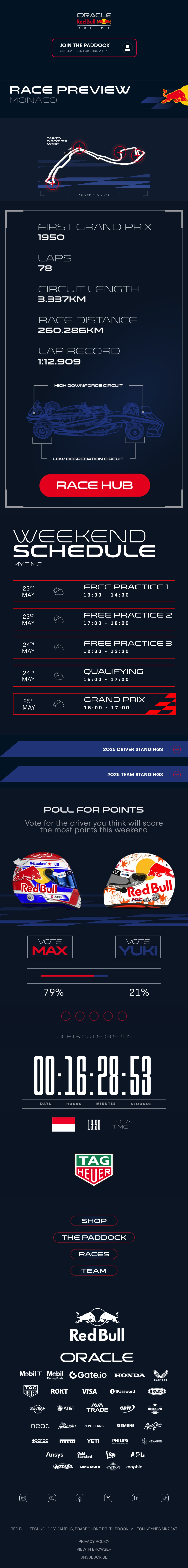 Email Inspiration from Oracle Red Bull Racing - Email Love