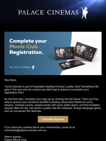 Palace Cinemas Emails and Newsletters