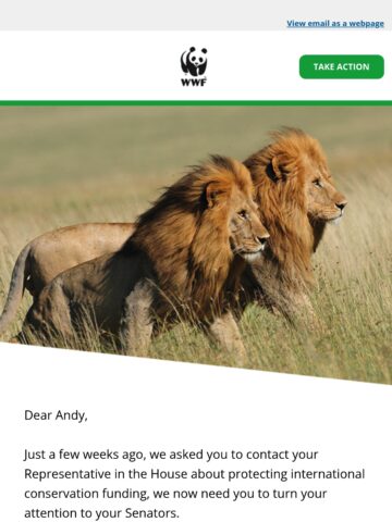 Email Inspiration from Sara, WWF Action Team - Email Love