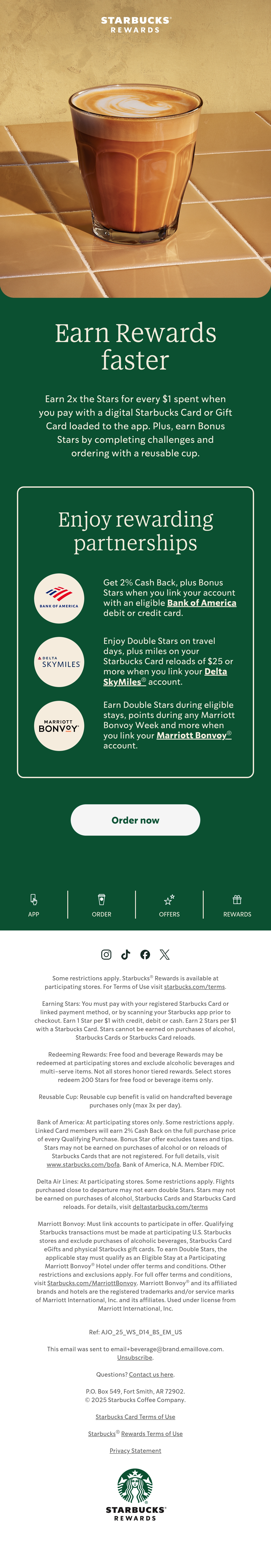 Email Inspiration from Starbucks Rewards - Email Love