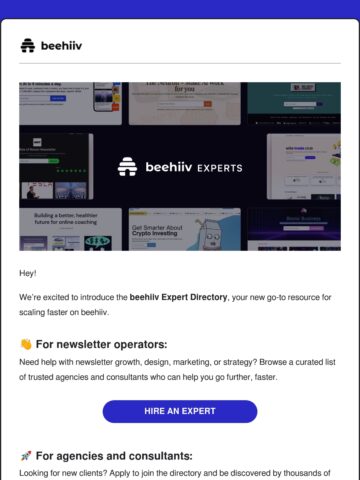 Email Inspiration from TG from beehiiv - Email Love