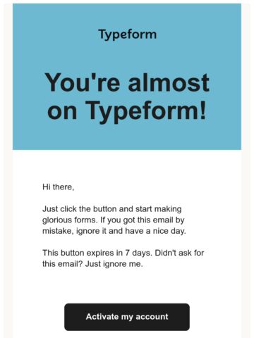 Email Inspiration from Typeform - Email Love