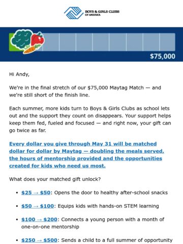 Email Inspiration from updates@bgca.org - Email Love