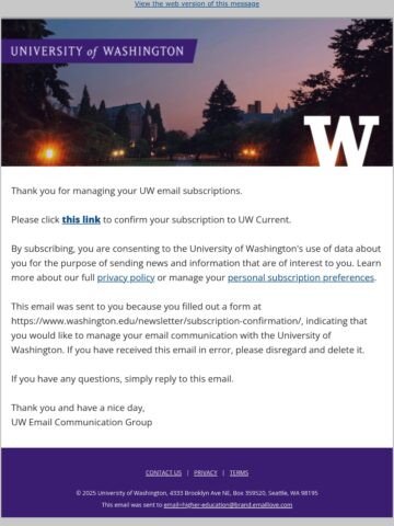 Email Inspiration from UW Current - Email Love
