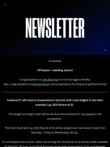 Email Inspiration from Auckland FC - Email Love