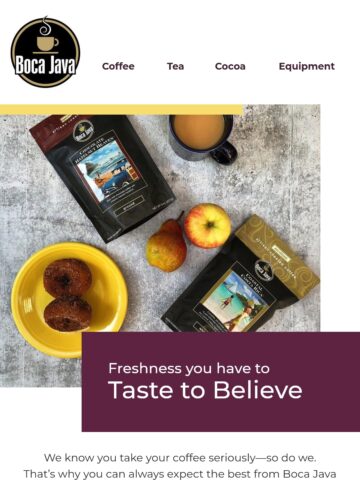 Email Inspiration from Boca Java - Email Love