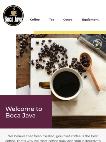 Email Inspiration from Boca Java - Email Love