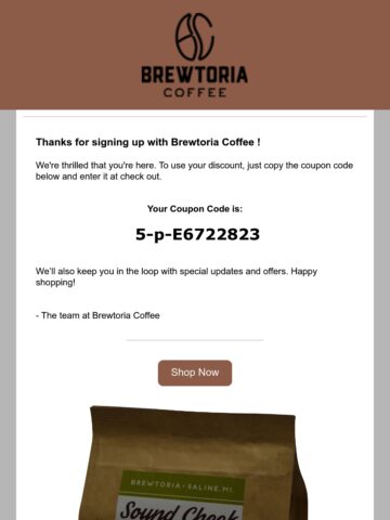 Email Inspiration from Brewtoria Coffee - Email Love