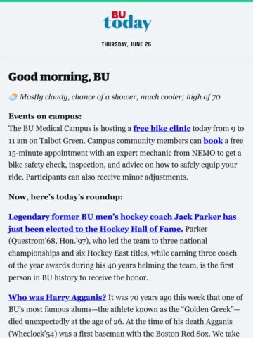 Email Inspiration from BU Today - Email Love