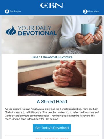 Email Inspiration from CBN—The Christian Broadcasting Network - Email Love