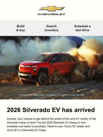 Email Inspiration from Chevrolet - Email Love