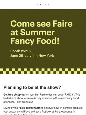 Email Inspiration from Faire - Email Love
