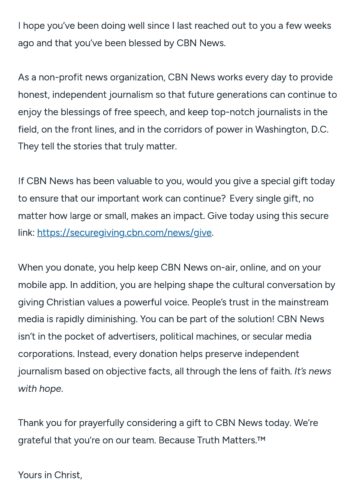 Email Inspiration from Gordon Robertson, CBN - Email Love